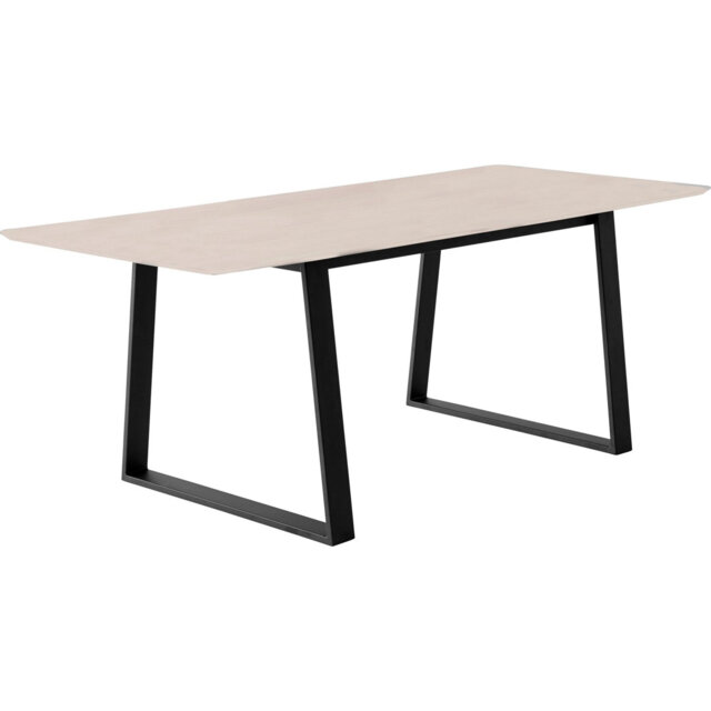 Meza Rounded Extendable Dining Table with Trapez Metal Legs by Wayfair ...
