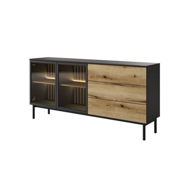 Elegant Lang Display Sideboard Cabinet 180cm with LED Lights - Spacious ...