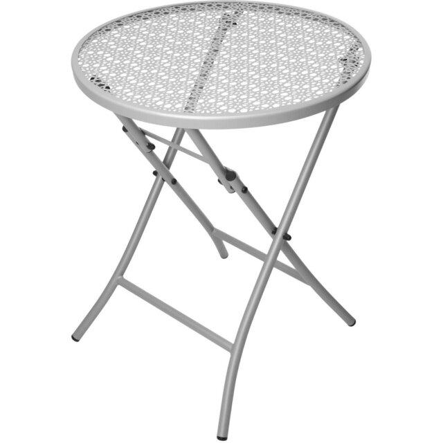 Garden Patio Bistro Table Outdoor Grey Metal Table Folding Table Coffee ...