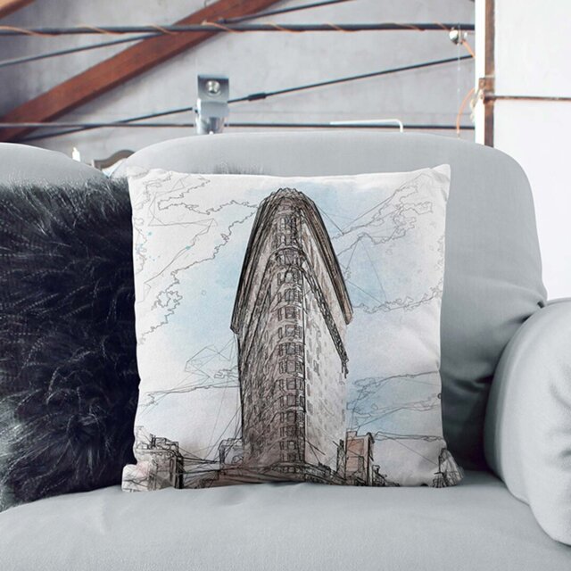 Flatiron Building in New York in Abstract Cushion with Filling by ...