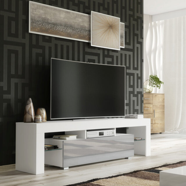 160cm Modern Tv Unit - High Gloss Doors With Storage Cabinet by Wayfair ...