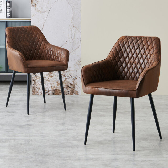 Lathrup Vintage Suede Upholstered Arm Dining Chair by Wayfair ...