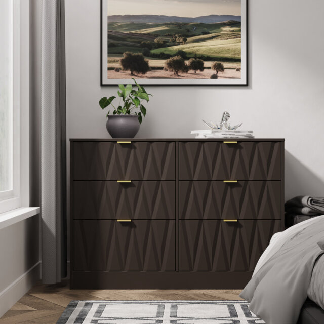 Las Vegas 6 Drawer Bed Box in White Matt & Vintage Oak (Ready Assembled ...