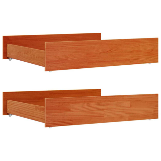 Rosalind Wheeler Bed Drawers 2 Pcs Wax Brown Solid Wood Pine by Wayfair ...