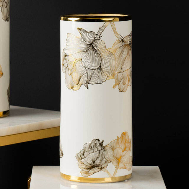 Classy Ceramic Vase for the Living Room, Floral Design Vase Decor by ...