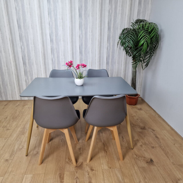 Zane Dining Set- Dining Table Set - a Kitchen Table & 4 Leather ...