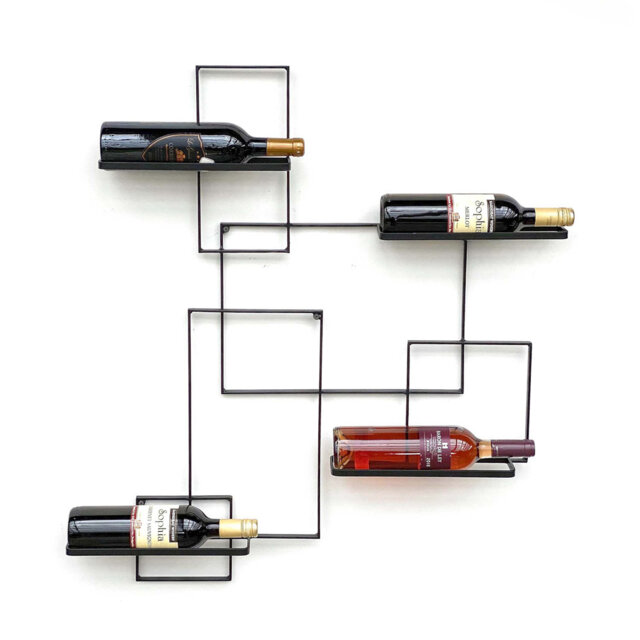 Caity Wine Bottle Rack Black by Wayfair | ufurnish.com