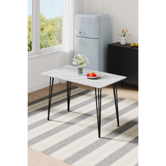 Modern Dining Table with MDF Tabletop & Metal Legs by Wayfair ...