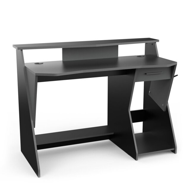 Skin Matt Black 125cm Gaming Desk with Hutch by Wayfair | ufurnish.com