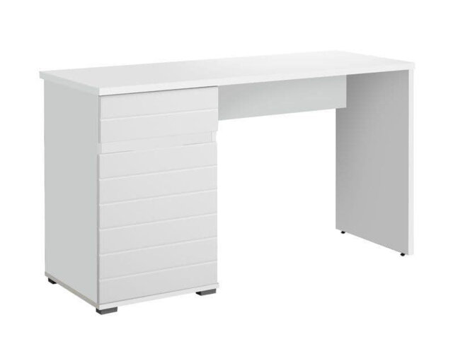 Solstice White Gloss Computer Desk Sleek Home Office Desk With Drawer ...