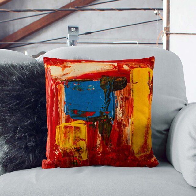 Abstract Art Painting Vol.131 by S.Johnson Cushion with Filling by ...