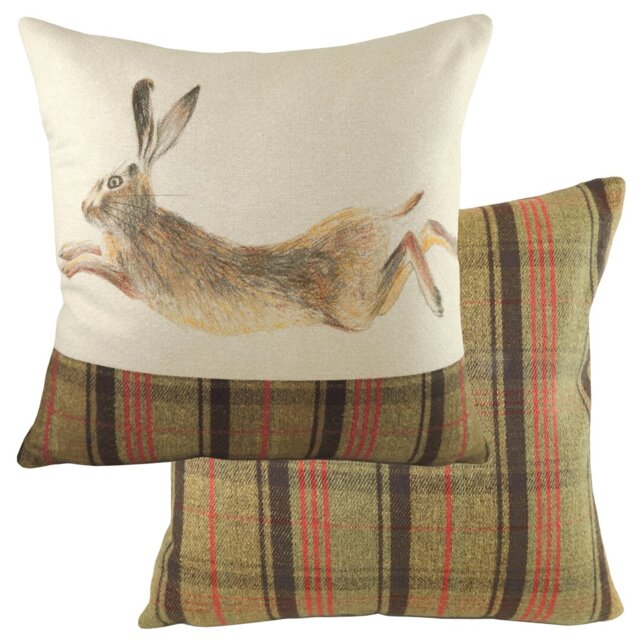Hunter Leaping Hare Cushion with Filling by Wayfair | ufurnish.com