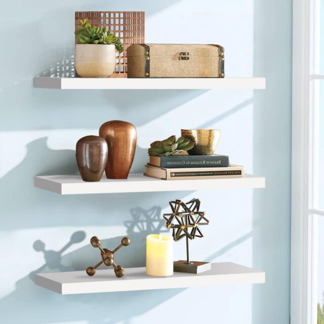 Wall Shelf Set Of 3, Modern Shelves For Wall Storage With Invisible ...