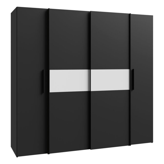 Sleek Wardrobe with 4 Doors, Plenty of Storage Space, Engineered Wood ...