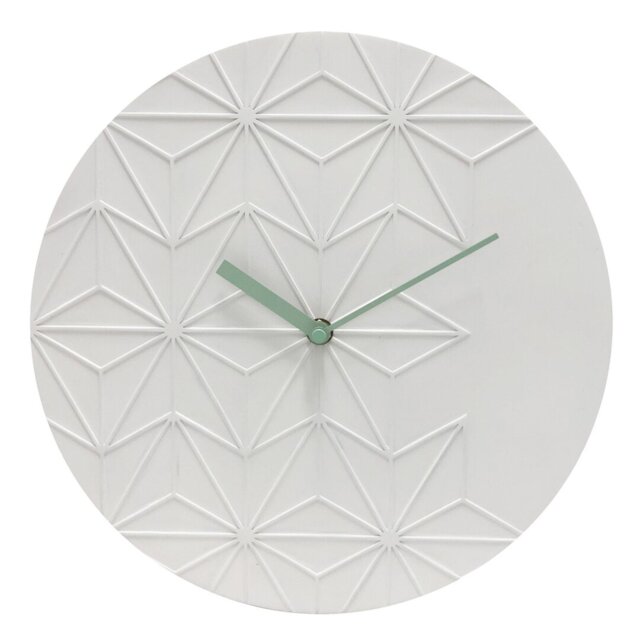 Acctim Chloe Wall Clock Quartz Geometric Resin Face Open Dial White ...