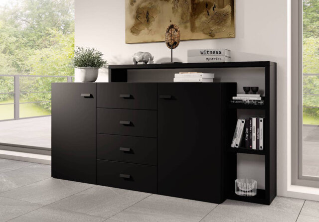 Behesh 27: Elegant Grandson Oak & White Matt Sideboard Cabinet ...