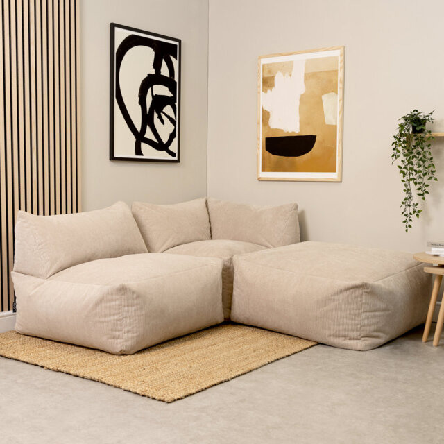 icon Tetra Corduroy Modular Bean Bag Sofa Set, 4 piece by Wayfair ...