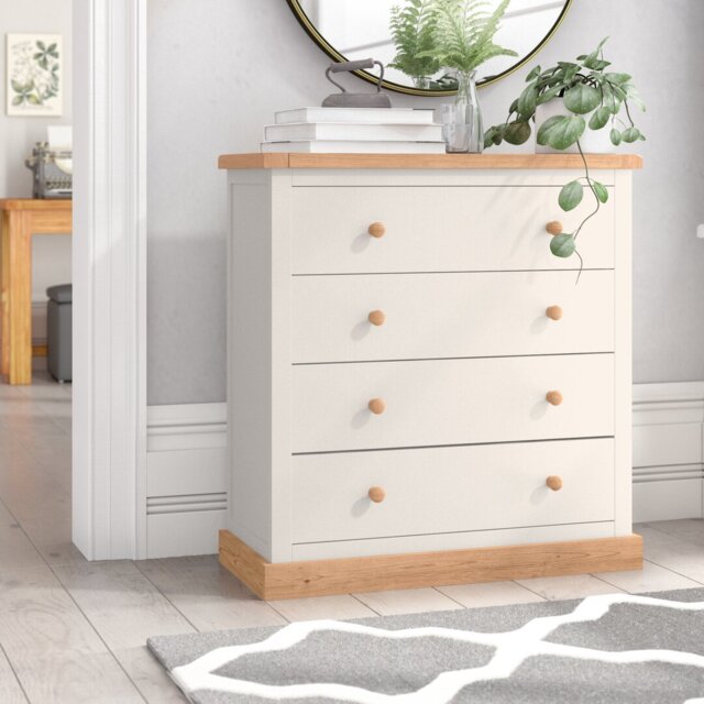 Una 4 Drawer 90Cm W Solid Wood Chest Of Drawers by Wayfair | ufurnish.com