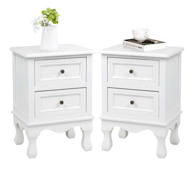 35cm W Manufactured Wood Bedside Table Set of 2 by Wayfair | ufurnish.com