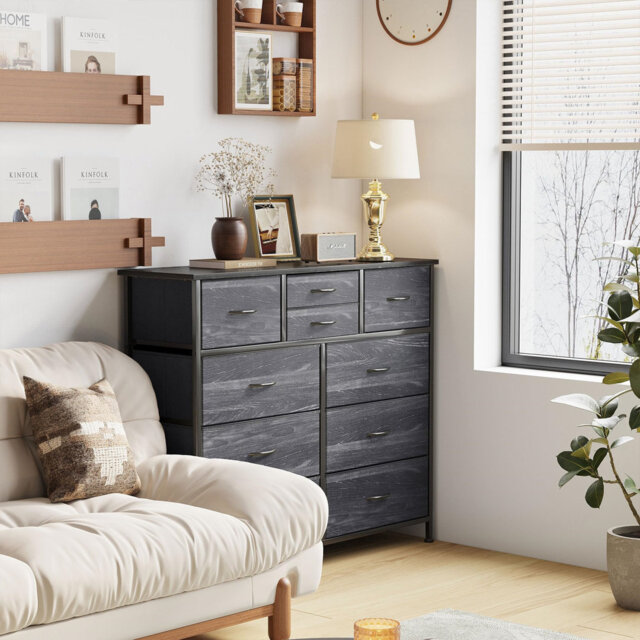 Chest Of Drawers With 10 Drawers, Bedroom Storage Drawers, Fabric Tall ...