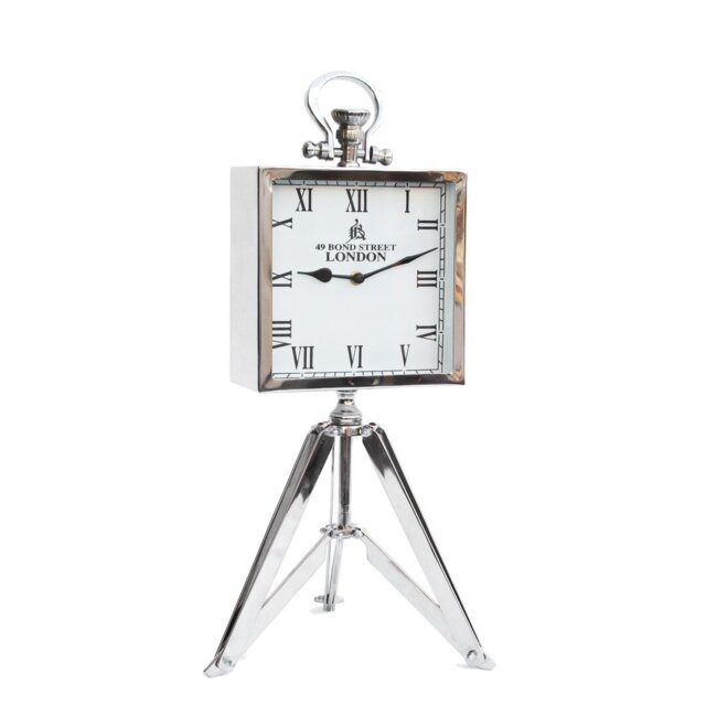 Retro Analog Mechanical Tabletop Clock in Silver by Wayfair | ufurnish.com