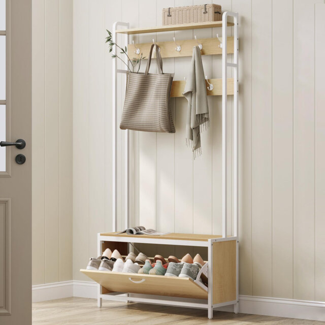Hall Tree 85cm Wide with Bench and Shoe Storage by Wayfair | uFurnish.com