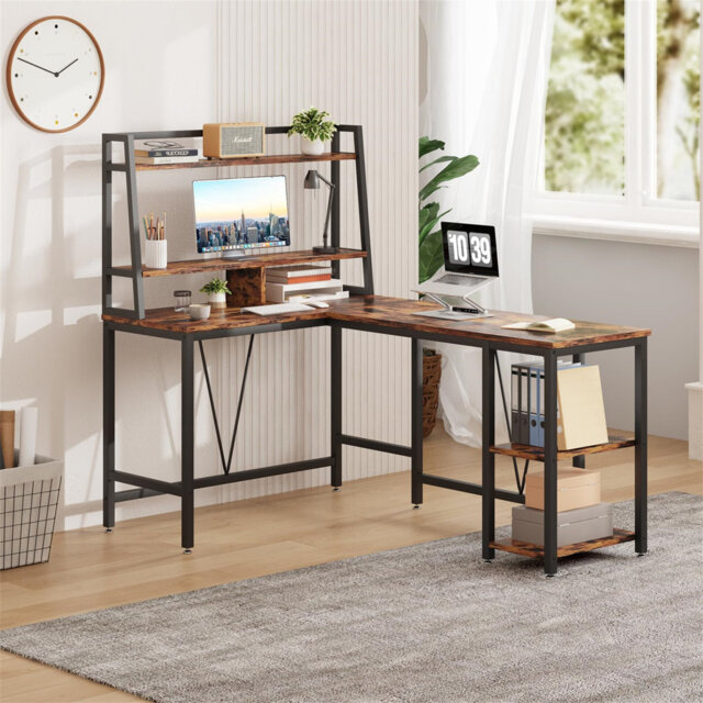 Computer Desk, Switchable L Desk With Hutch, PC Laptop Table by Wayfair ...