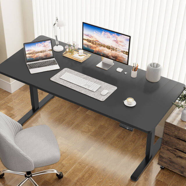 Height Adjustable T-Shaped Computer Desk Electric Standing Desk with ...