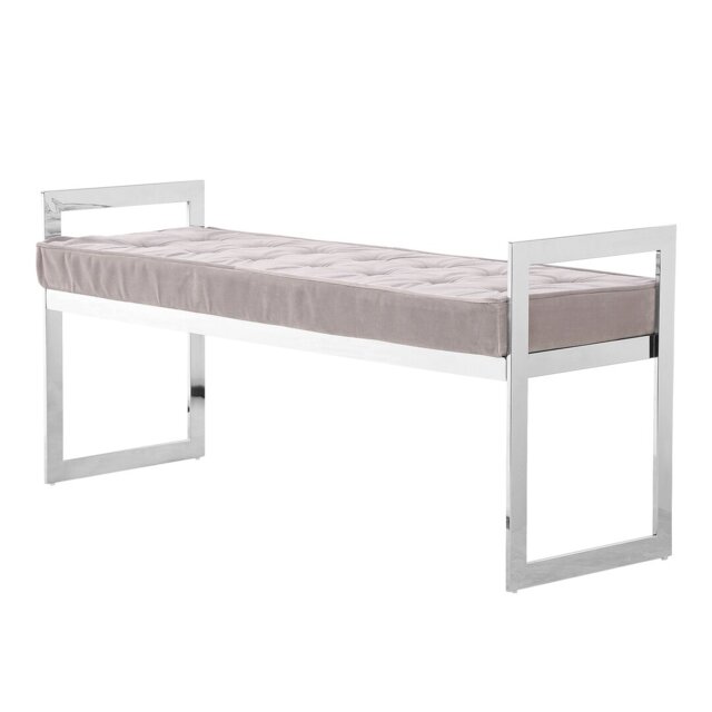 Upholstered Bedside Bench for Bedroom Living Room Furniture, Stainless ...