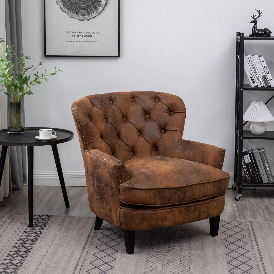 Calum Faux Leather Buttoned Accent Wingback Chair by Wayfair ufurnish