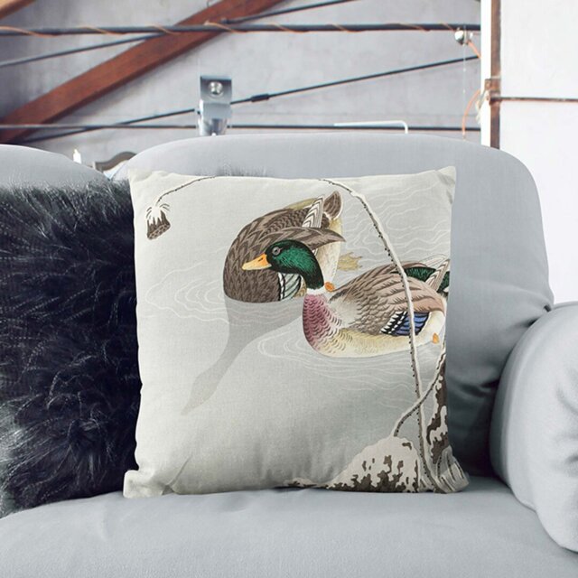 Two Mallard Ducks by Ohara Koson Cushion with Filling by Wayfair ...
