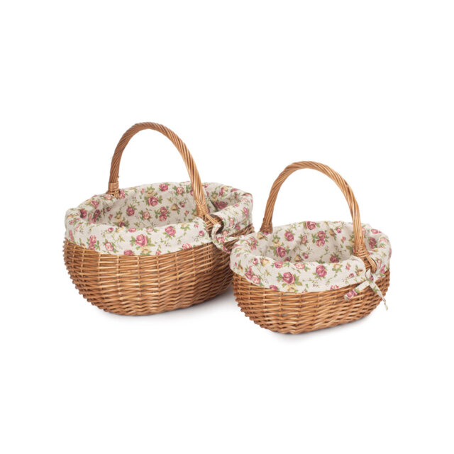Wicker 2 Piece Lined Shopper Basket Set by Wayfair | ufurnish.com