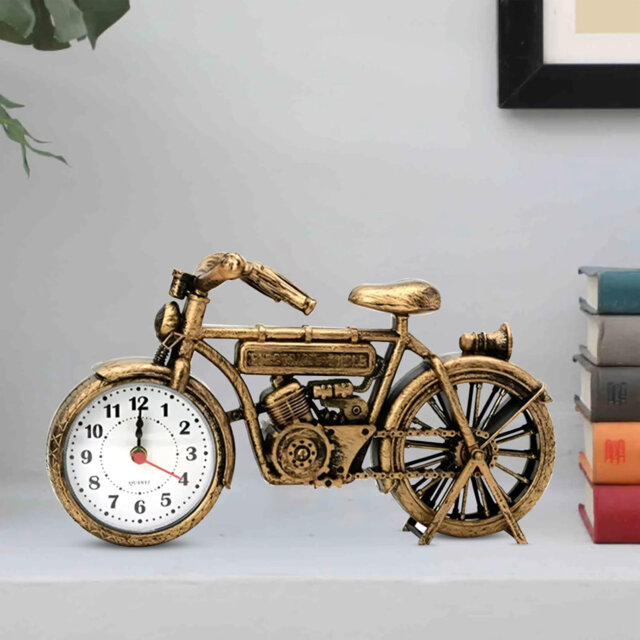 Roman Numeral Quartz Movement / Crystal Alarm Tabletop Clock in Brass ...