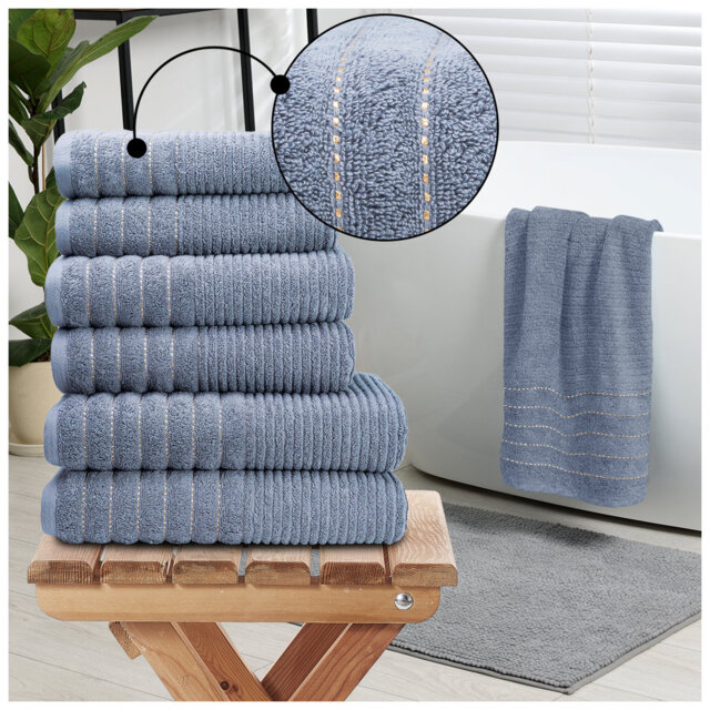 Paris Ribbed Towel - 6 Pack - Towel Bale - Black by Wayfair | ufurnish.com