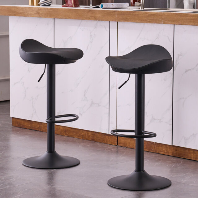 Ceryis Modern Swivel Adjustable Height Bar Stool with Footrest for ...