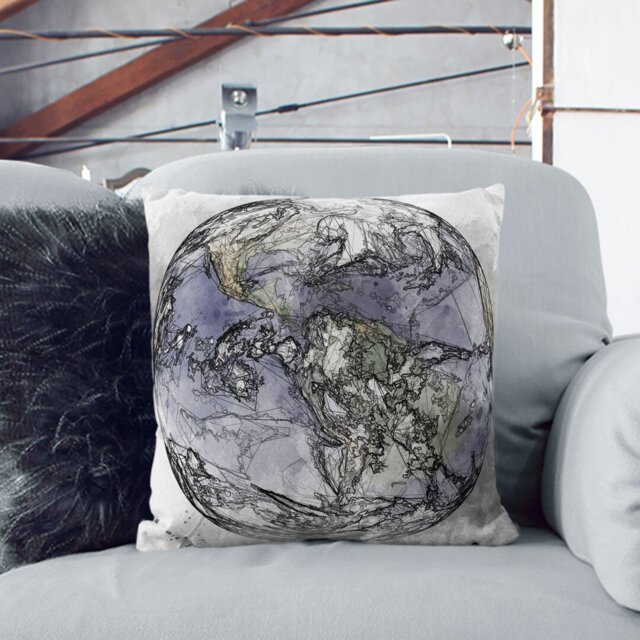 Satellite Image of Earth Cushion with Filling by Wayfair | ufurnish.com