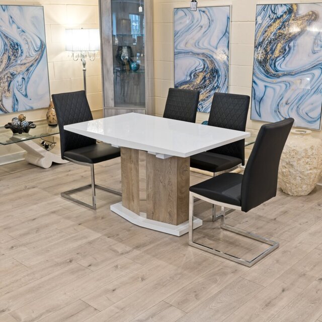 Daniel Dining Set in , Brown by Wayfair | ufurnish.com