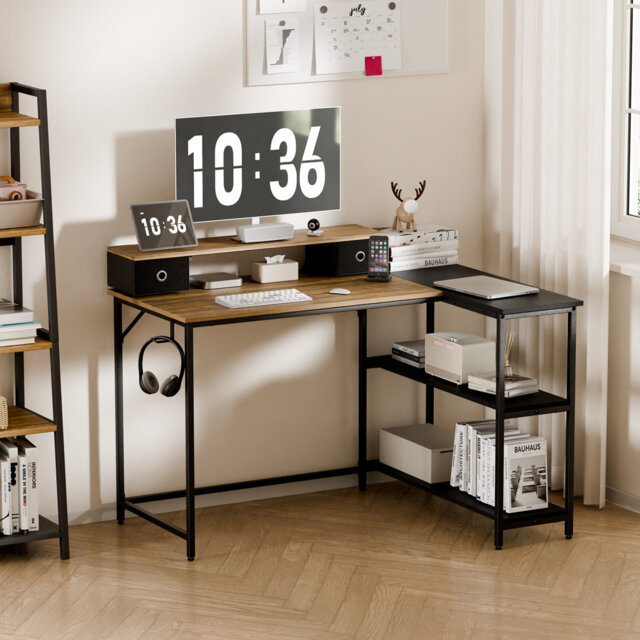 Adjoa 120Cm W L-Shaped Computer Desk by Wayfair | ufurnish.com