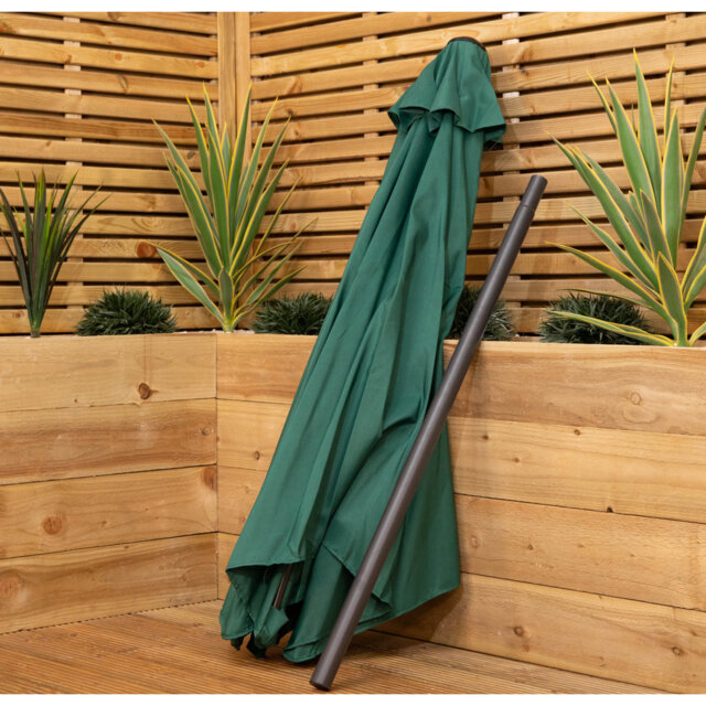 2.7M Aluminium Garden Patio Sun Shade Parasol With Crank Handle In ...
