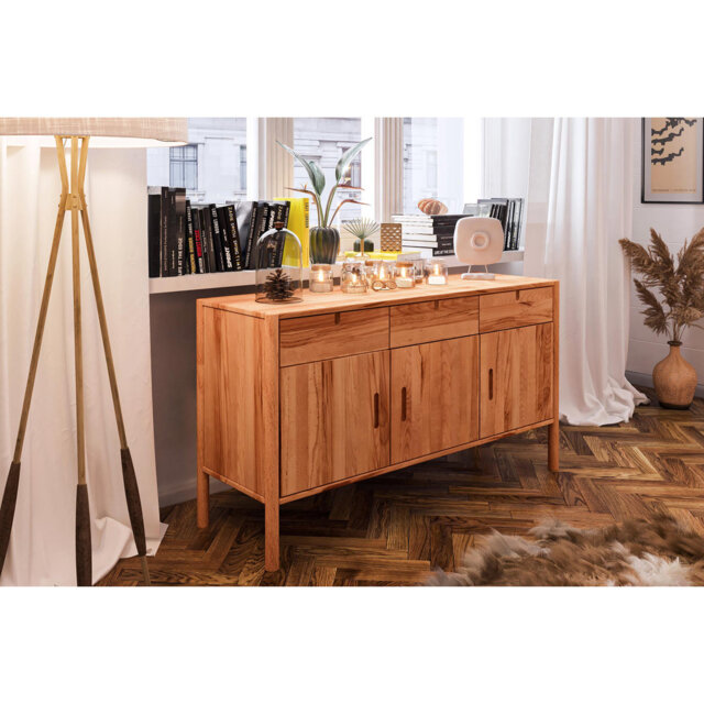 Fantasia 3 Drawer 142Cm W Solid Wood Combi Chest by Wayfair | ufurnish.com