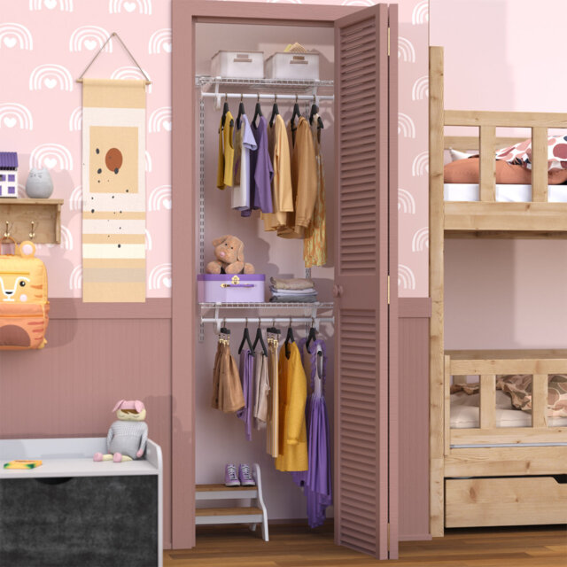 Adjustable ShelfTrack Wardrobe System and Clothes Rail Storage up to 1 ...