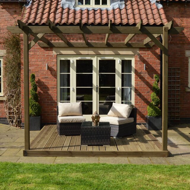 Agot Wall Mounted 2.4m x 2.4m Wood Pergola by Wayfair | ufurnish.com