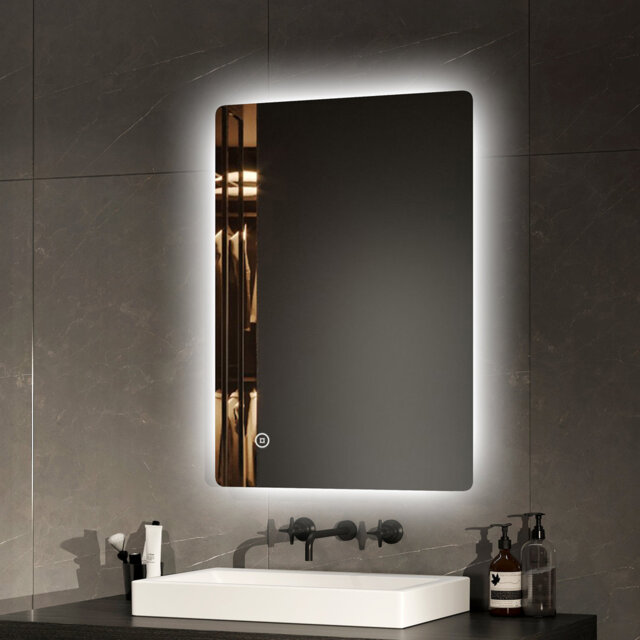 LM09 Flat Lighted Aluminium Framed Wall Mounted Vanity & Dresser Mirror ...