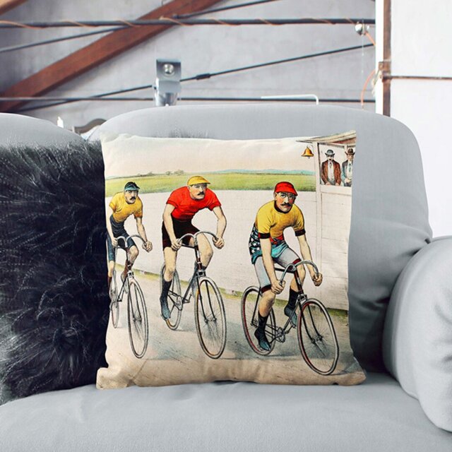 Bicycle Race by John Cameron Cushion with Filling by Wayfair | ufurnish.com