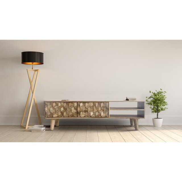 Geometrical TV Unit Mango Wood by Wayfair | ufurnish.com