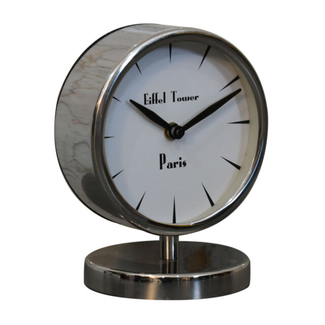 Analog Metal Electric Tabletop Clock in Chrome by Wayfair | ufurnish.com