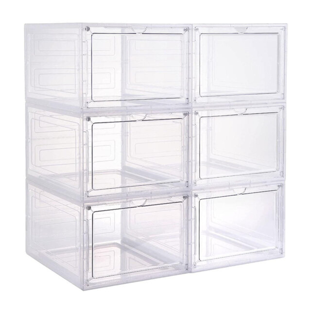 6 Pair Stackable Solid Wood Shoe Storage Box by Wayfair | ufurnish.com