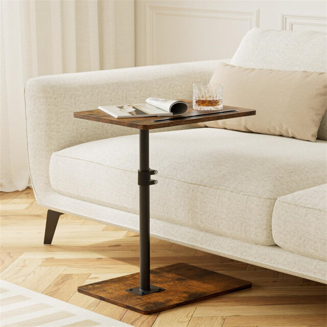 Side Table, C-Form Adjustable Coffee Table, 360°Swivel by Wayfair ...