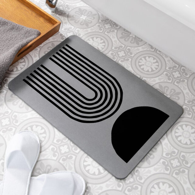 Abstract Half Moon Rectangle Bath Mat by Wayfair | ufurnish.com