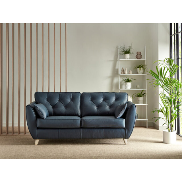 Margene LEATHER 3 Seater SOFA / DAKOTA SADDLE LIGHT FEET - FOAM (CLX01 ...